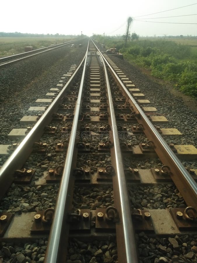 A Double-track Railway Route. Stock Image - Image of cover, partial ...