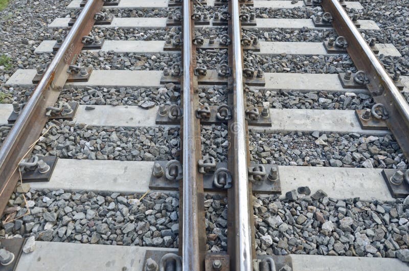 Double railroad track stock photo. Image of railway, sleepers - 8708110