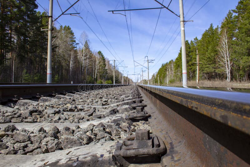 Double track railway stock photo. Image of signaling - 218672316