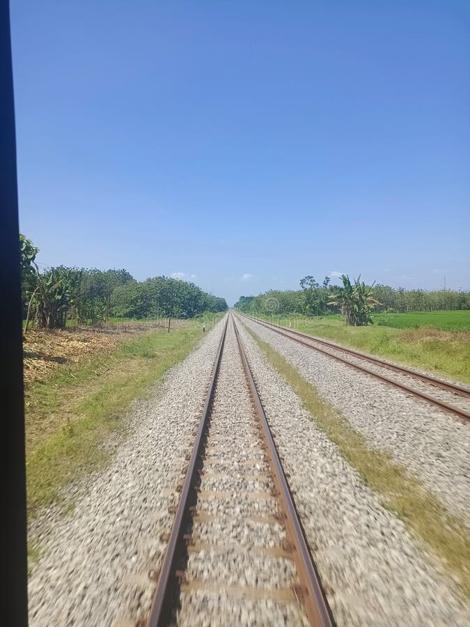 Double Track Railway in Indonesia Stock Image - Image of indonesia ...