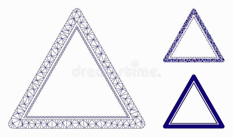 Double Triangle Frame Vector Mesh 2D Model and Triangle Mosaic Icon ...