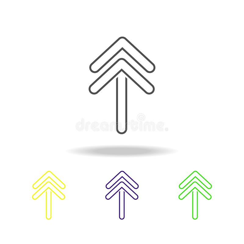 Double Up Arrow Multicolored Icons. Thin Line Icon for Website Design ...