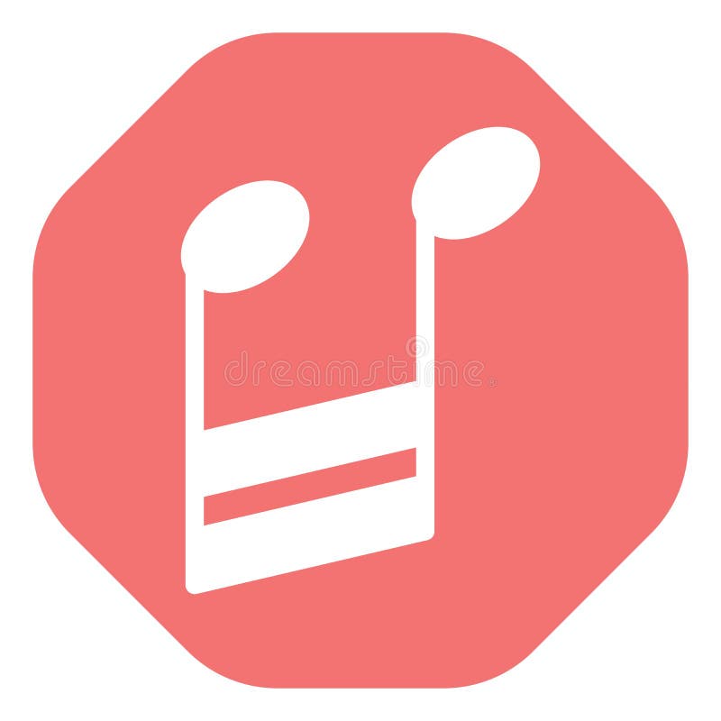 Double Upside Down Note, Icon Stock Vector - Illustration of line ...