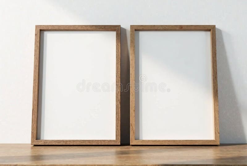 Double Vertical Wood Picture Frames Mockup 8x10 Versatile Design for ...