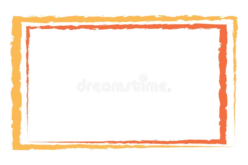 Double Wall Rectangle Frame in Two Orange Color Shades Stock Vector ...