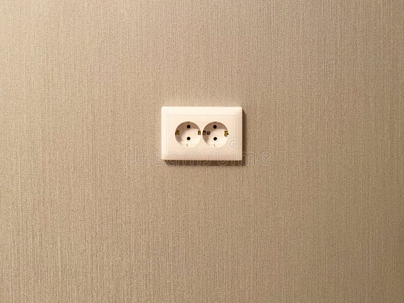 Double Wall Socket in White Color Close-up Stock Photo - Image of ...