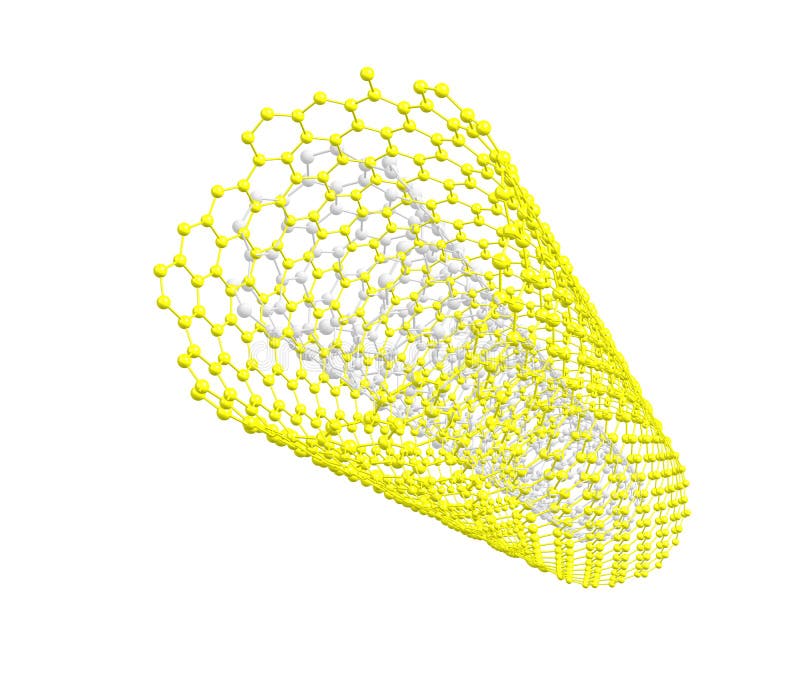Double-walled Carbon Nanotube (DWNT) on White Stock Illustration ...
