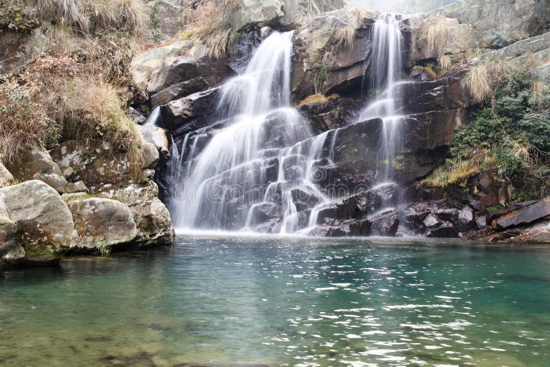 Double waterfall stock image. Image of environment, deep - 17407253