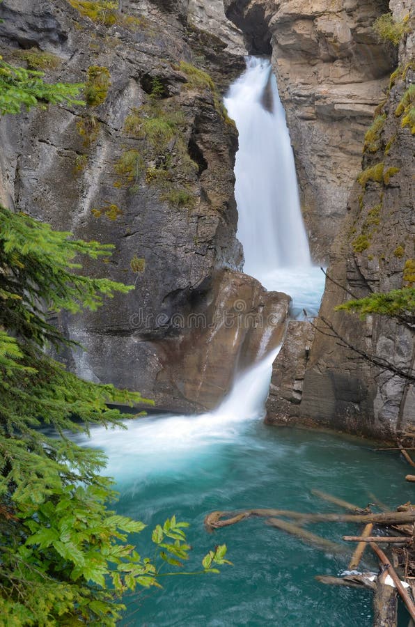 Double waterfall 2 stock photo. Image of scenic, rockies - 141659822