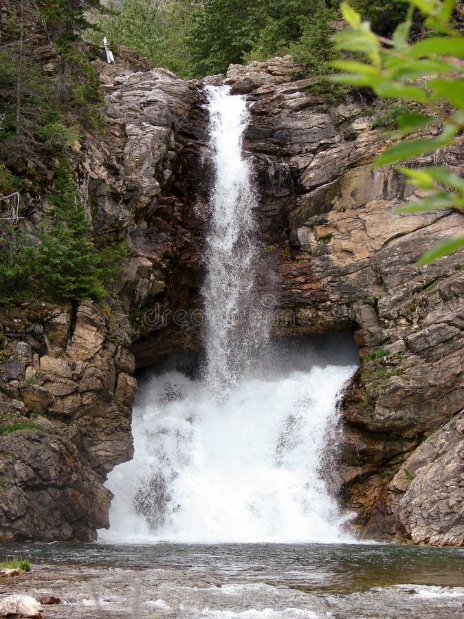 Double Waterfall in Mid Summer Stock Photo - Image of stream, park: 9392794