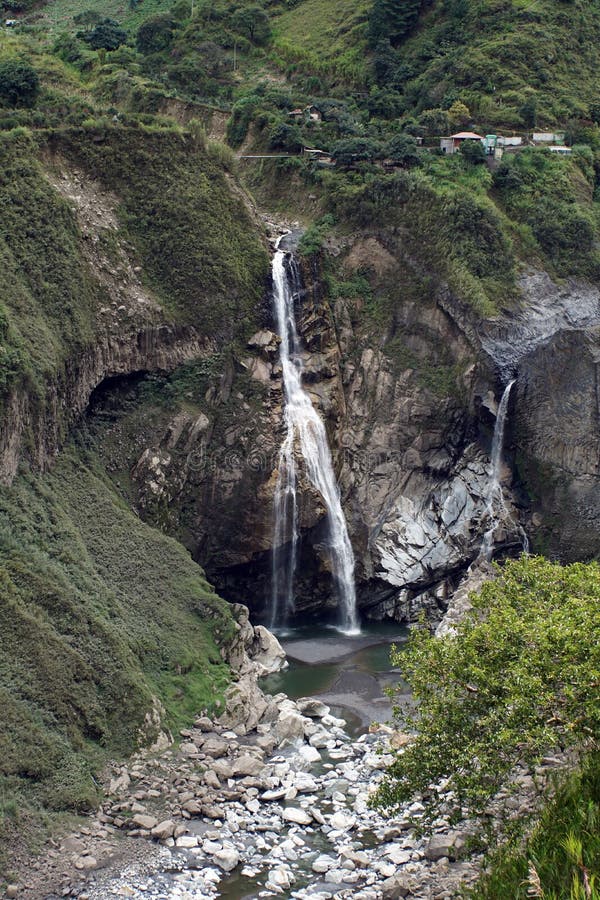 Double Waterfall in Ecuador Stock Image - Image of south, rocks: 149085395