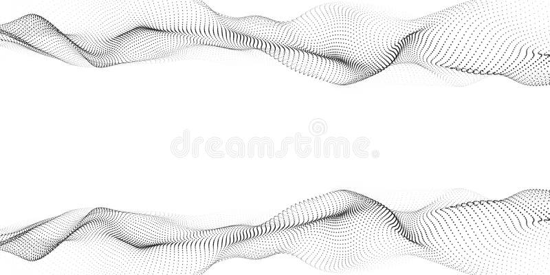 Double Wave of Particles. Digital Wave Background Concept. Abstract ...