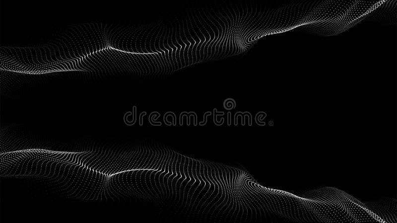 Double Wave of Particles. Digital Wave Background Concept. Abstract ...