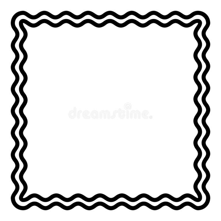 Two Bold Wavy Lines Forming a Square Frame and Decorative Border Stock ...
