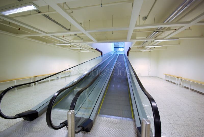Double way escalator stock photo. Image of pattern, metal - 4859072