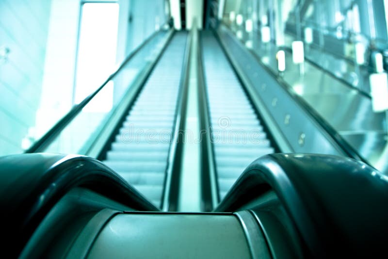 Double way escalator stock photo. Image of building, abstract - 5390530