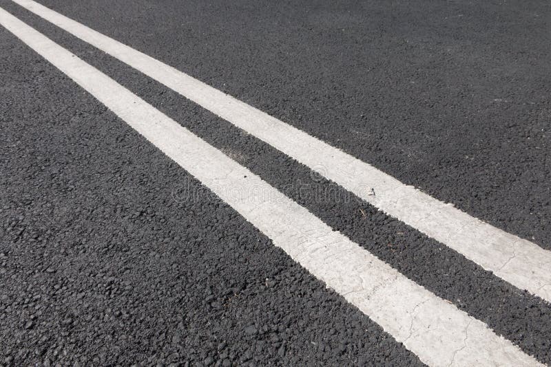 Double white lines on road stock image. Image of warning - 18543529