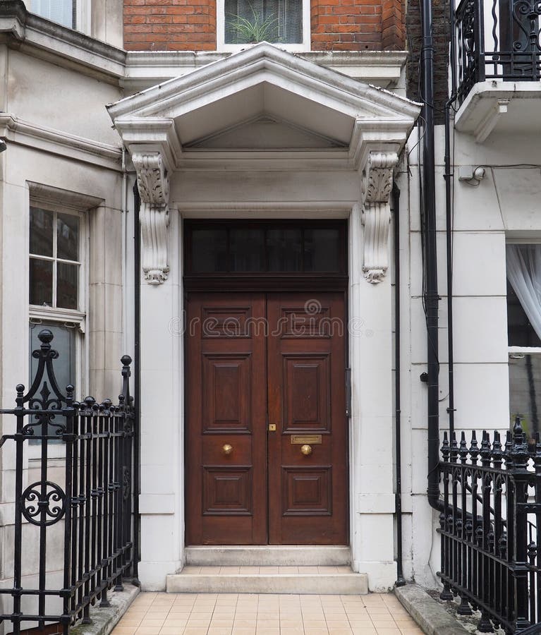 Double wooden door stock image. Image of double, building - 91362881