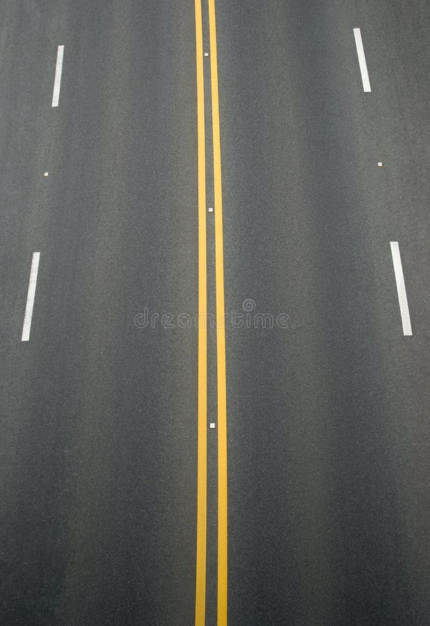 Double Yellow Lines and White Lines Divider Stock Image - Image of ...