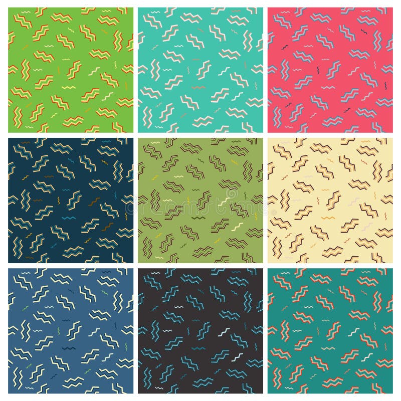 Double Zig Zag Lines Seamless Pattern with Modern Colour Combinations ...