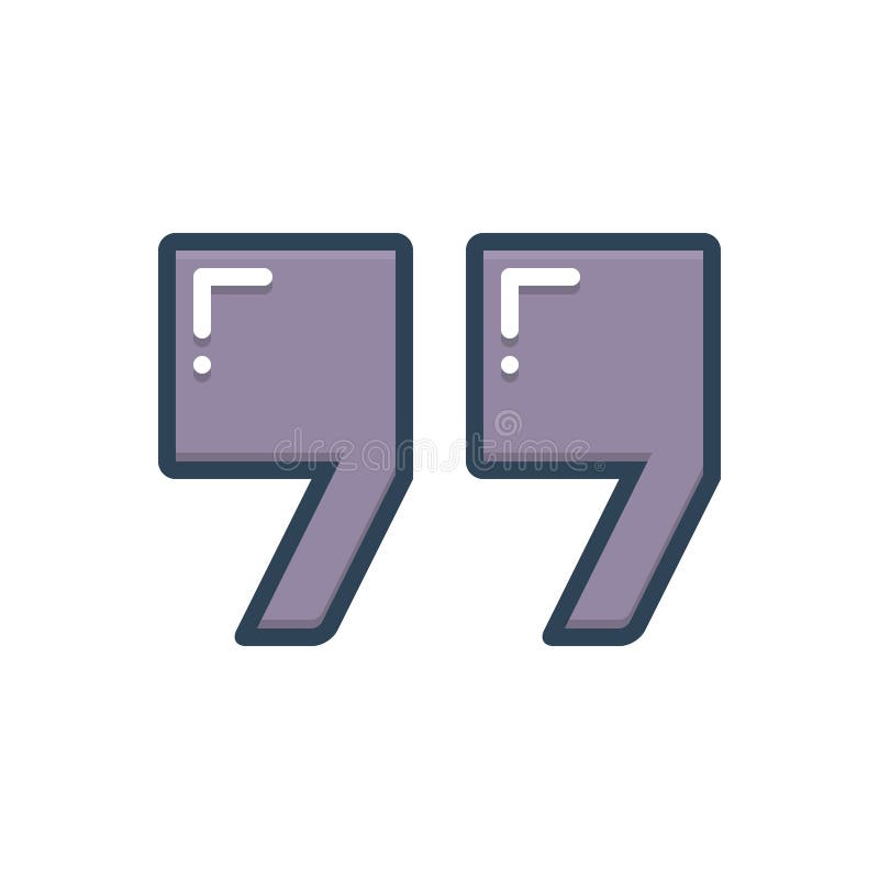 Color Illustration Icon for Doublequote, Example and Instance Stock ...