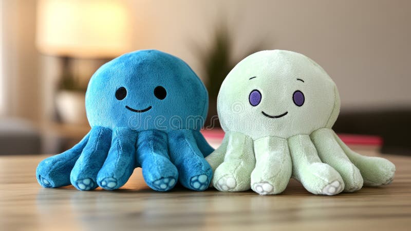 Emotions Octopus Set of Stickers Stock Vector - Illustration of summer ...