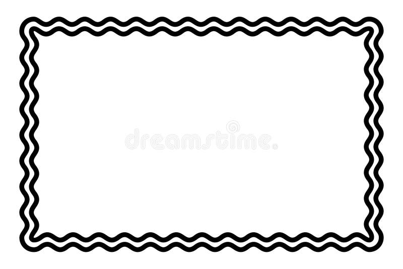 Two Bold Wavy Lines Forming a Rectangle Frame and Decorative Border ...