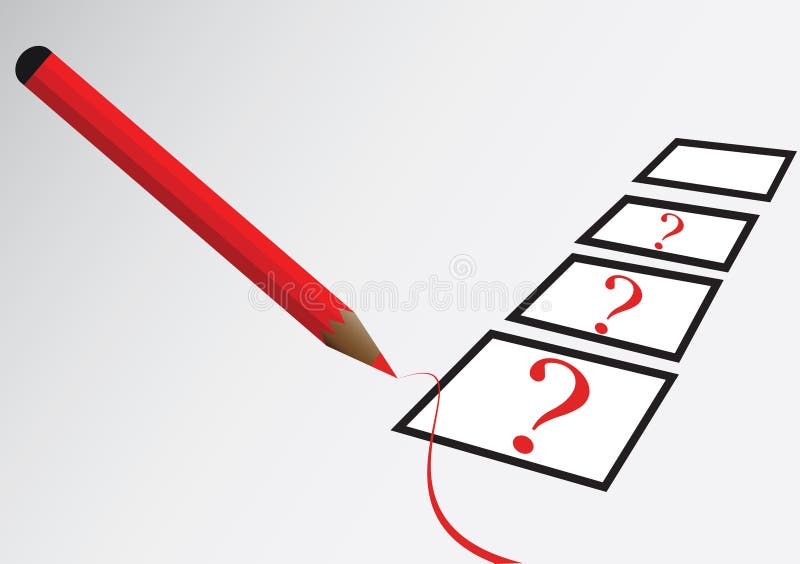 Doubt Red Question Marks on Paper Stock Vector - Illustration of line ...