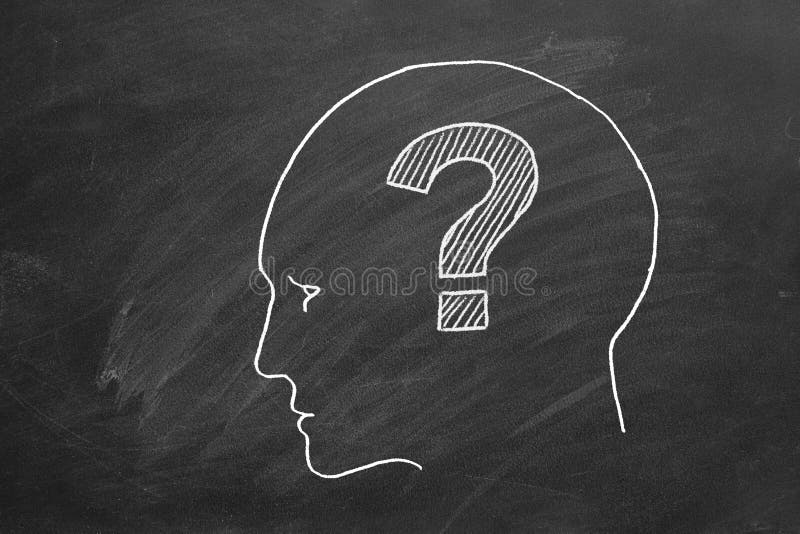 Doubt concept stock image. Image of brain, black, chalk - 170240821