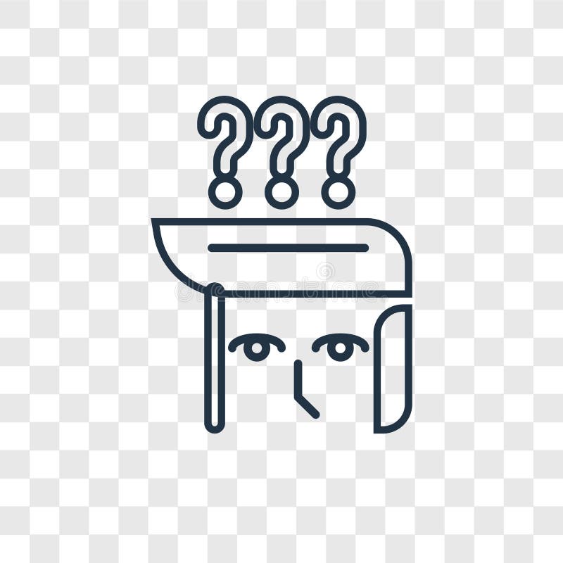 Doubt Man Linear Icon, Sign, Symbol, Vector on Isolated Background ...