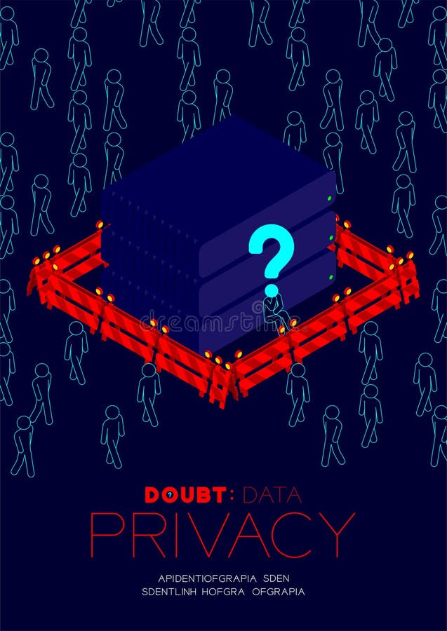 Doubt Data Privacy Problem Concept, Man Pictogram Question Mark Head ...