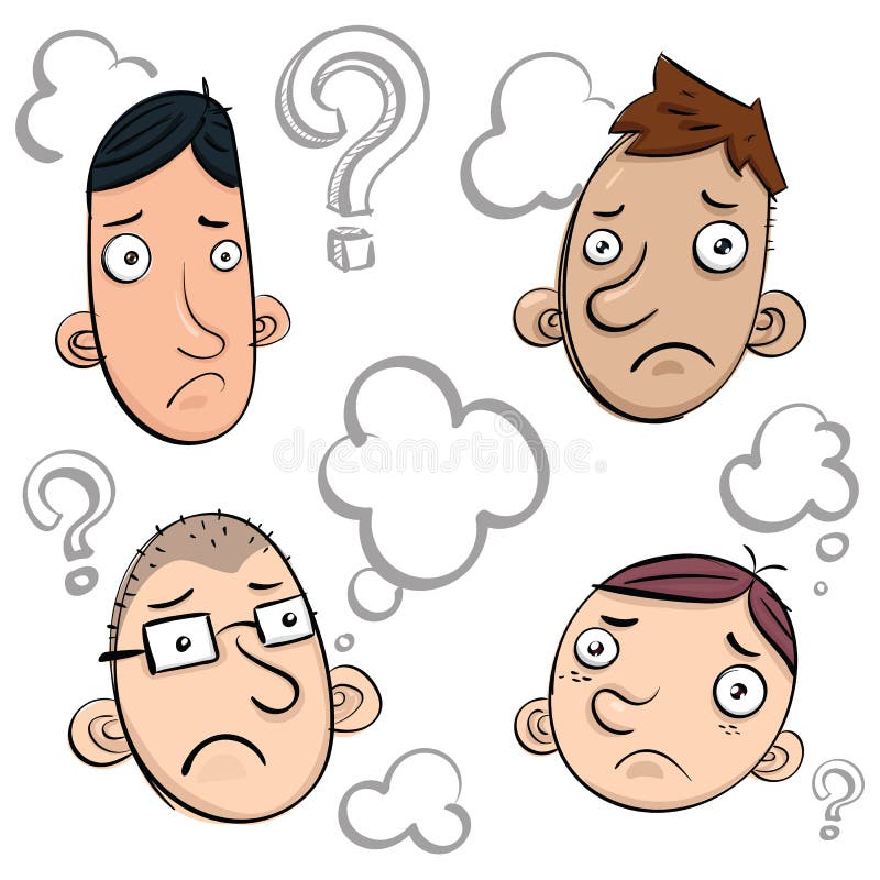 Doubt face doodle stock vector. Illustration of male - 104227168