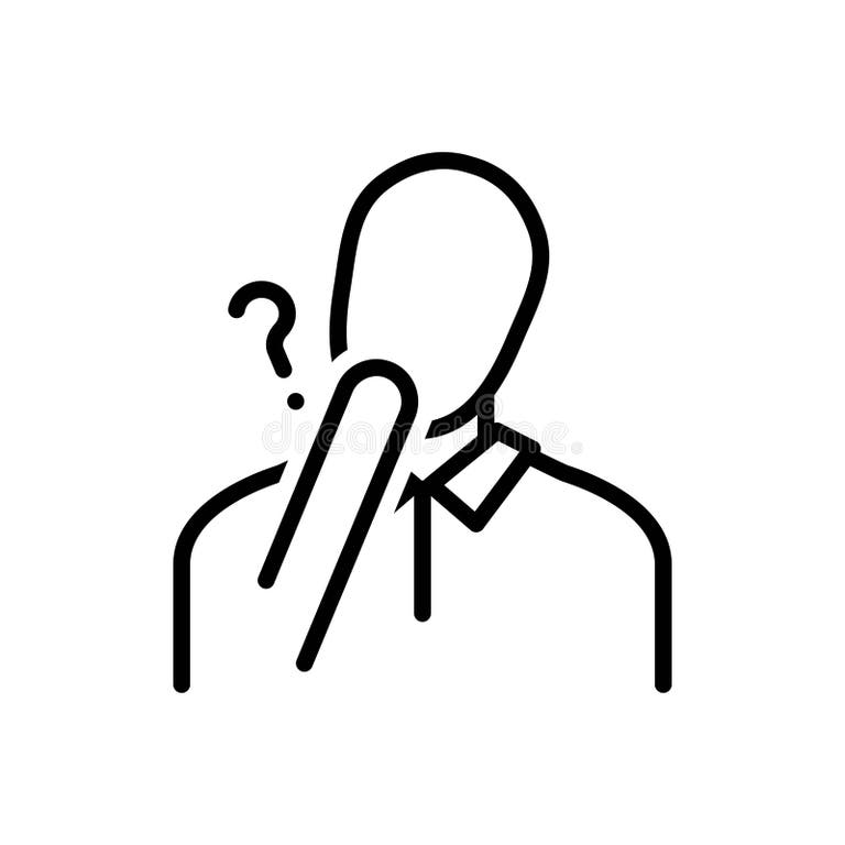 Black Line Icon for Doubt, Hesitancy and Suspicious Stock Vector ...