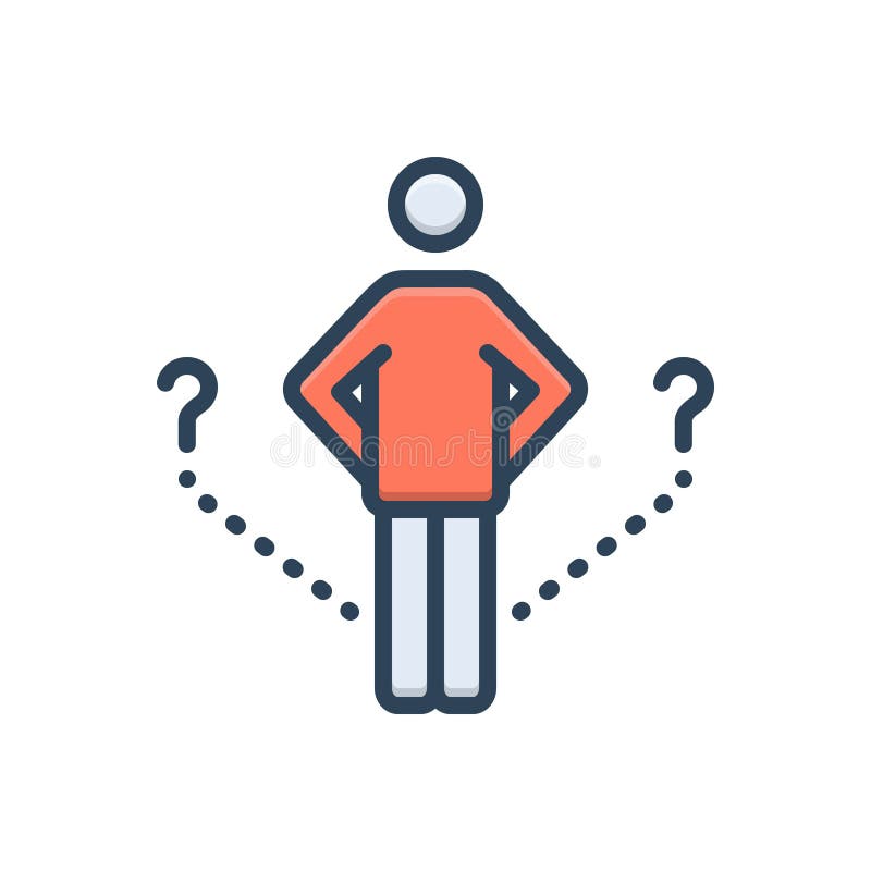 Color Illustration Icon for Doubt, Scepticism and Suspicion Stock ...