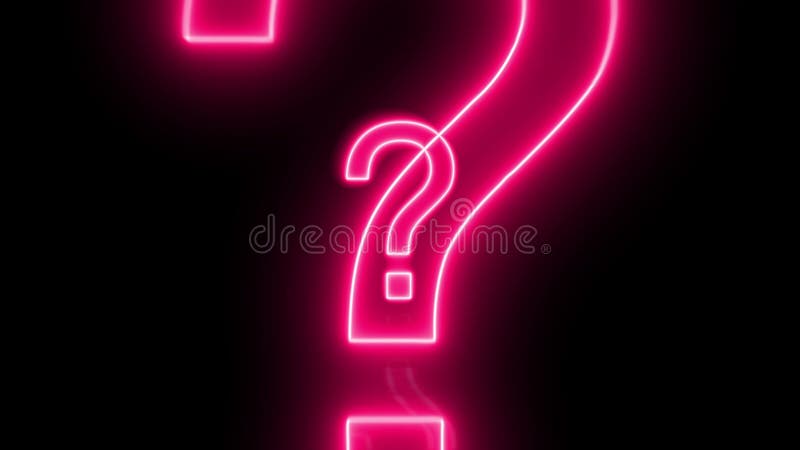 Pink Question Mark Sign Rotating Loop on Black Transparent Background ...