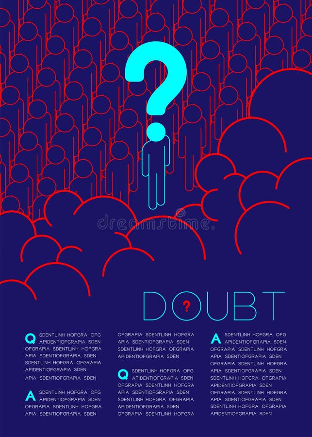 Doubt Man with Question Mark Icon Pictogram in Queue Blue and Red ...
