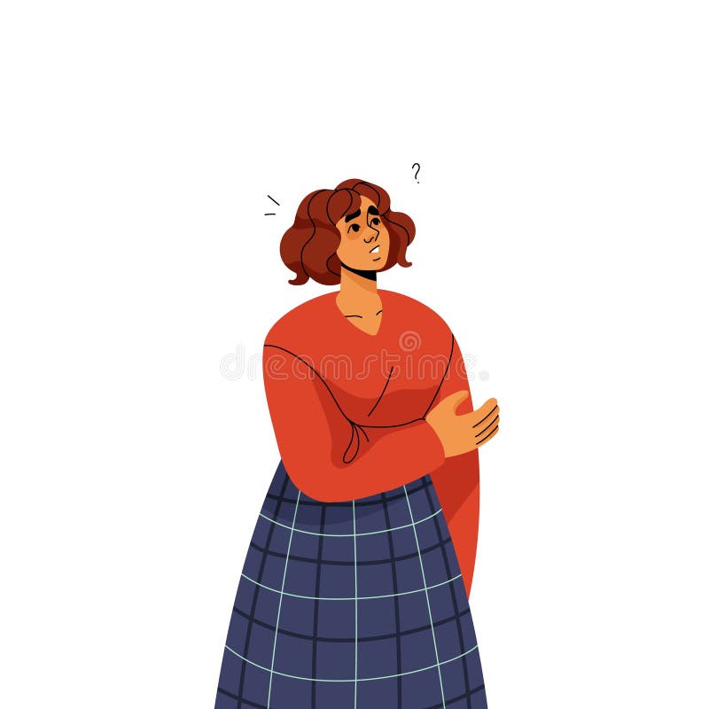 Doubt People with Question Mark. Confused Woman Asks, Search Solution ...