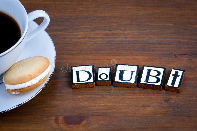 Doubt Text On A Wooden Background Stock Image - Image of motivation ...