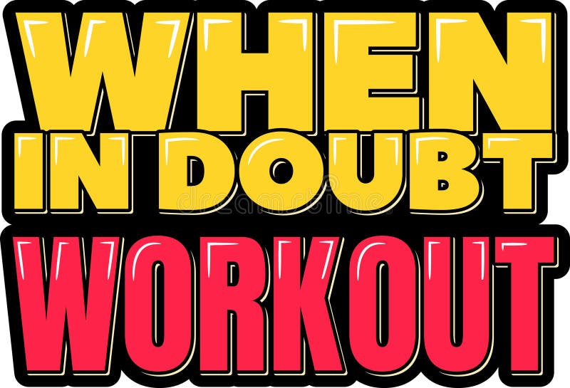 Workout Lettering Sticker stock vector. Illustration of vector - 300416823