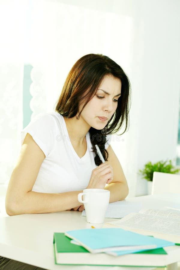 Doubted girl stock photo. Image of test, student, diligent - 78555388