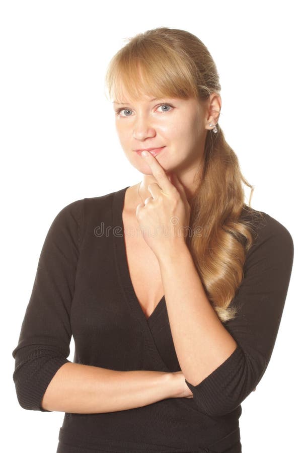 Doubtful stock image. Image of standing, blank, fairhaired - 6800553