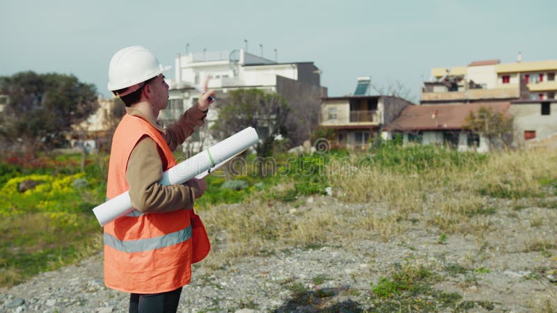 Doubtful Architect Thinking and Taking Notes while on the Construction ...