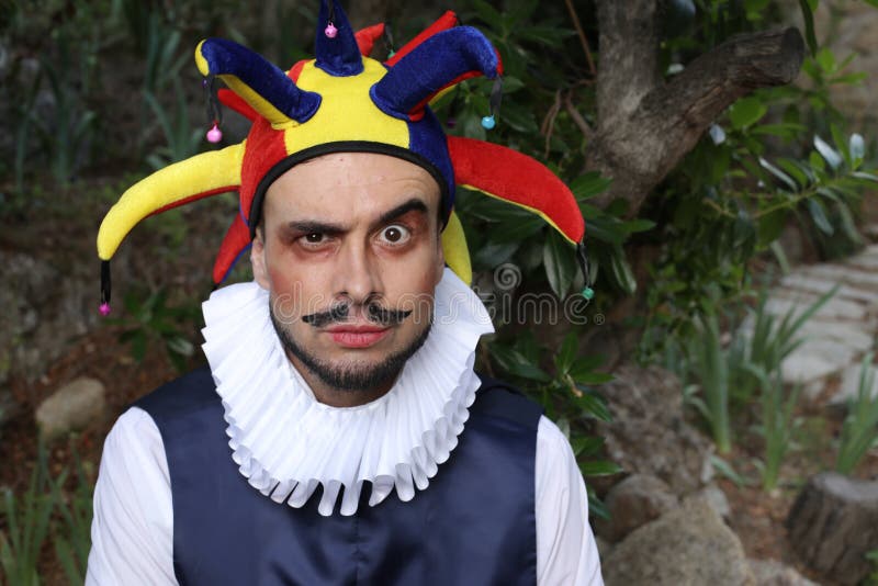 Doubtful Buffoon Raising an Eyebrow Stock Photo - Image of fool, casino ...