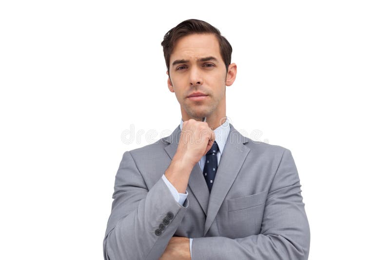 Doubtful Businessman Looking at Camera Stock Photo - Image of confident ...