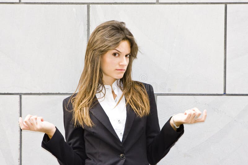 Doubtful businesswoman stock image. Image of beauty, isolated - 5392341