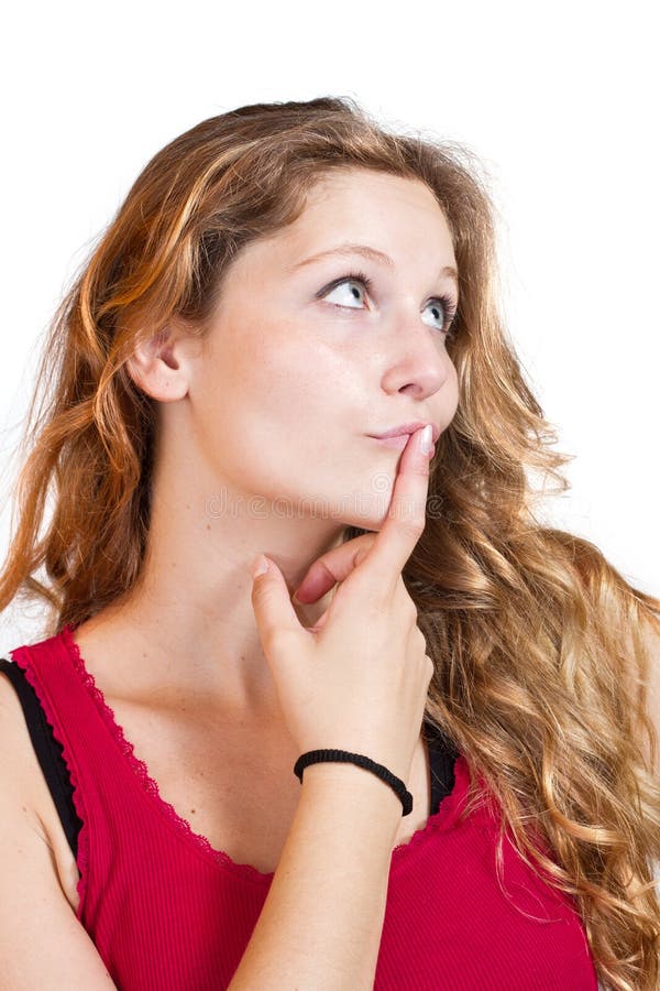 Doubtful girl stock image. Image of female, eyes, doubt - 16870229