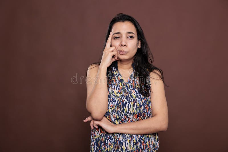 Beautiful Young Indian Model Thoughtful Pose Stock Photos - Free ...