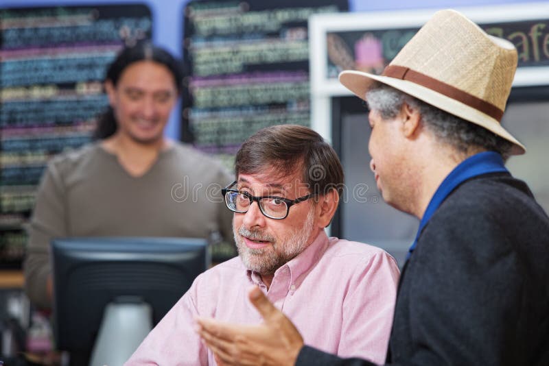 Doubtful Man with Friend stock photo. Image of male, mature - 34215360