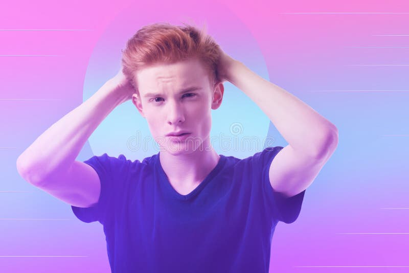 Doubtful Pensive Guy Coming Up with Thoughts Stock Image - Image of ...