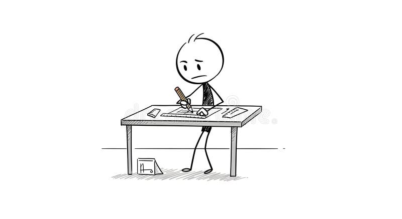 AI-Generated Stick Figure Drafting Stock Illustration - Illustration of ...
